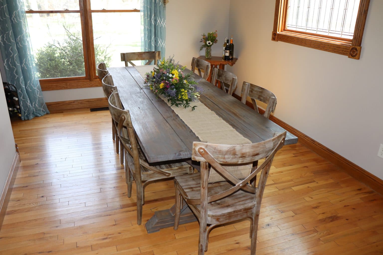 DIY Farmhouse Dining Table - Living in Normal
